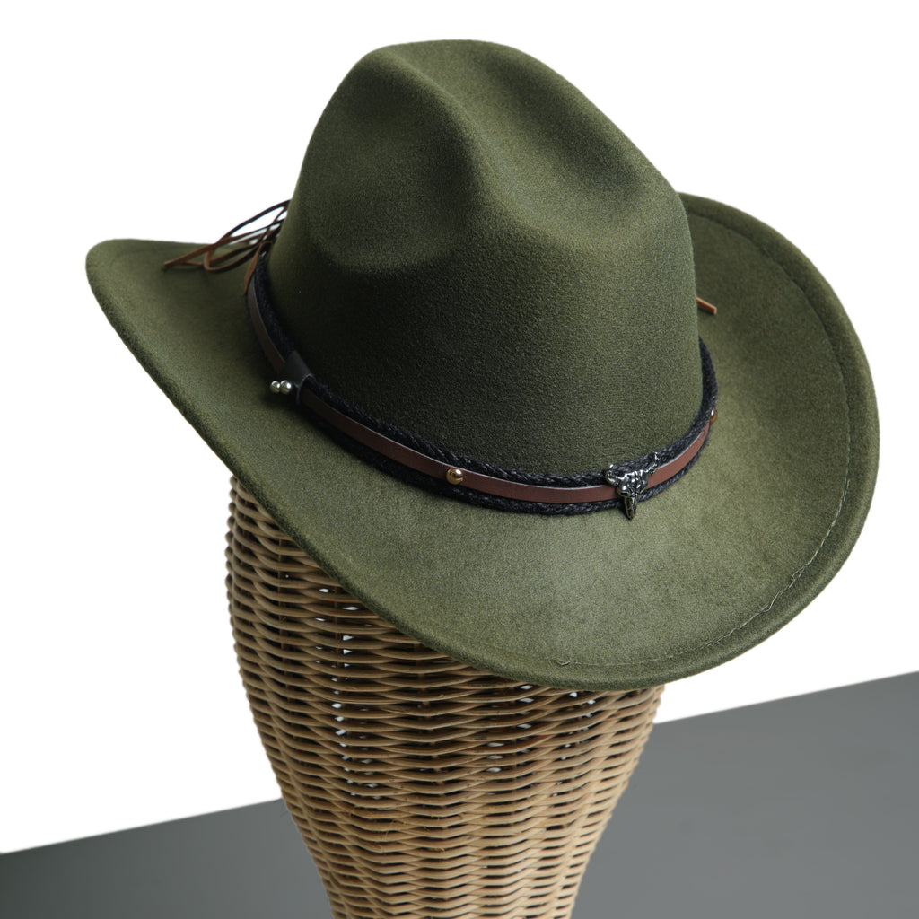 Buy Chokore American Cowhead Cowboy Hat (Forest Green) Online in India ...