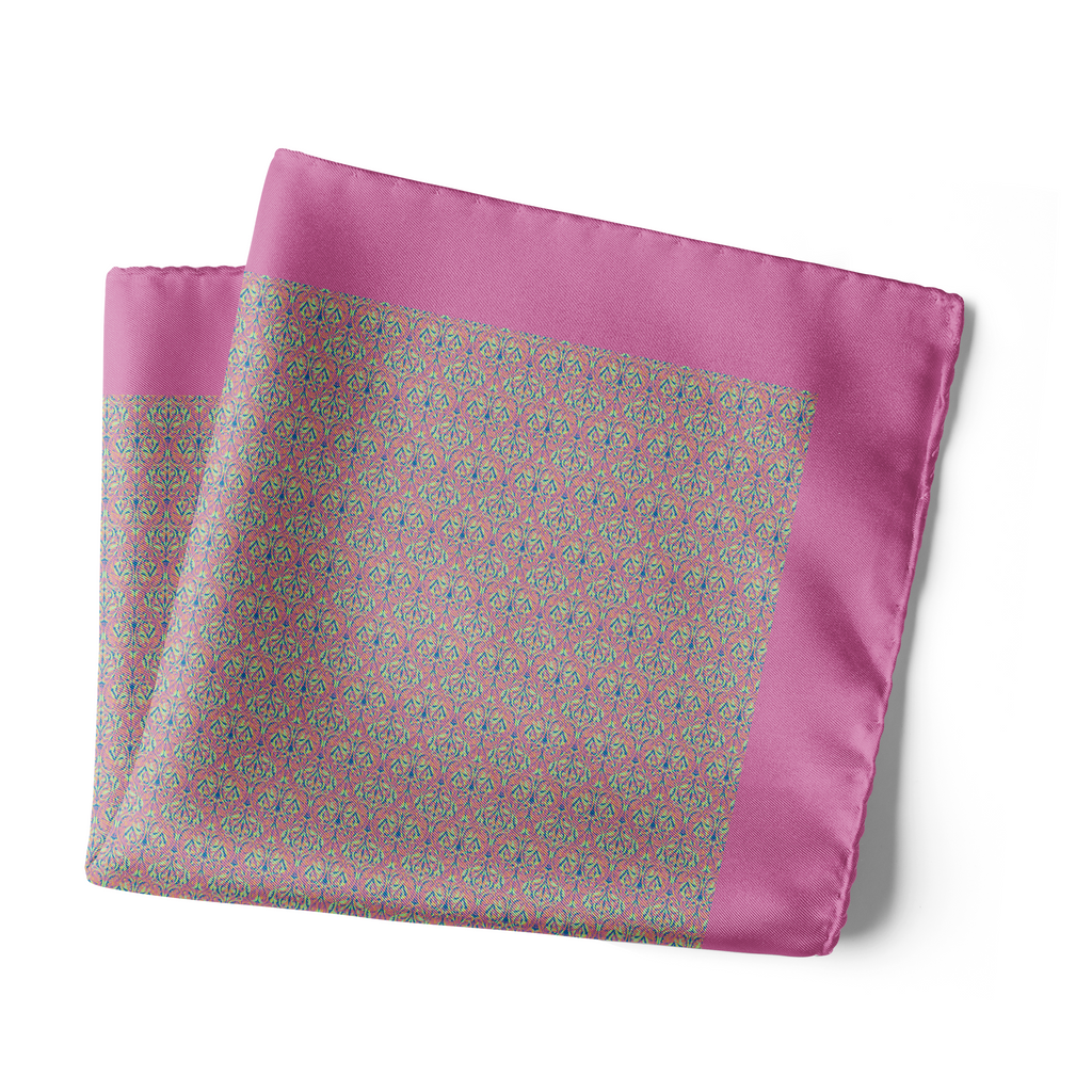 Chokore Pink Satin Silk pocket square from the Indian at Heart Collect