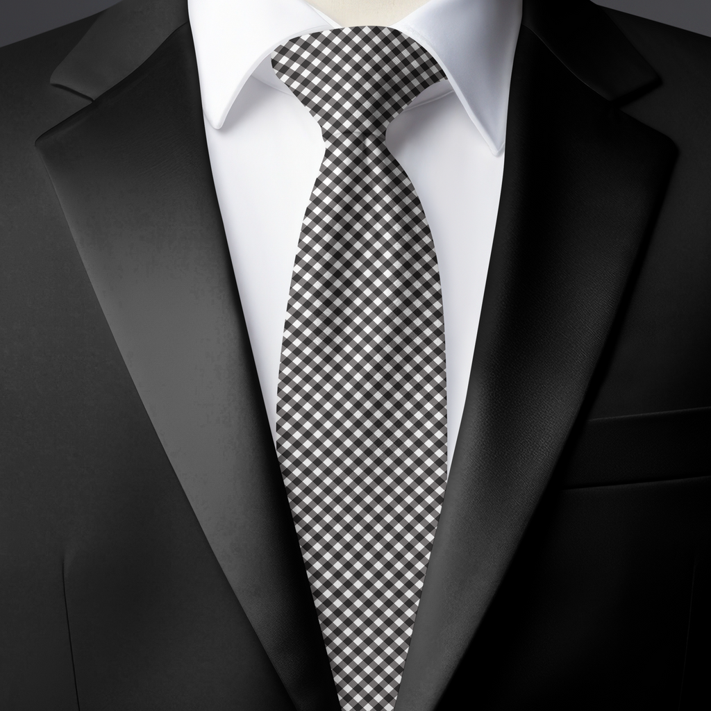 Buy Chokore Black & White Gingham Silk Necktie from the Plaids ...