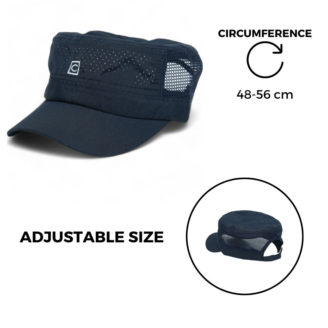 Chokore Breathable Mesh Flat Top Cap (Navy Blue)